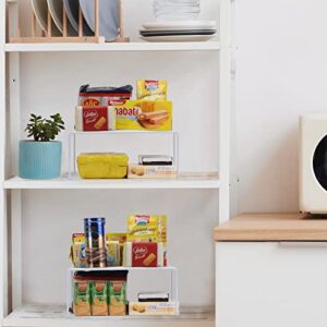 Set of 6 Mesh Kitchen Shelves Cabinet Storage Shelf Rack (13.1 x 10.2 Inch) ，Kitchen Bathroom Pantry Cupboard Desk Home Office, Fridge, Cabinet, Bathroom Cupboard, Non-slip Plastic Feet (White)