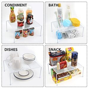 Set of 6 Mesh Kitchen Shelves Cabinet Storage Shelf Rack (13.1 x 10.2 Inch) ，Kitchen Bathroom Pantry Cupboard Desk Home Office, Fridge, Cabinet, Bathroom Cupboard, Non-slip Plastic Feet (White)