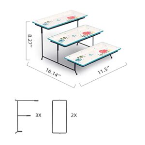 Wisenvoy 3 Tier Serving Tray Serving Platter Tiered Serving Tray Ceramic Serving Platters 12 Inch Serving Trays for Party