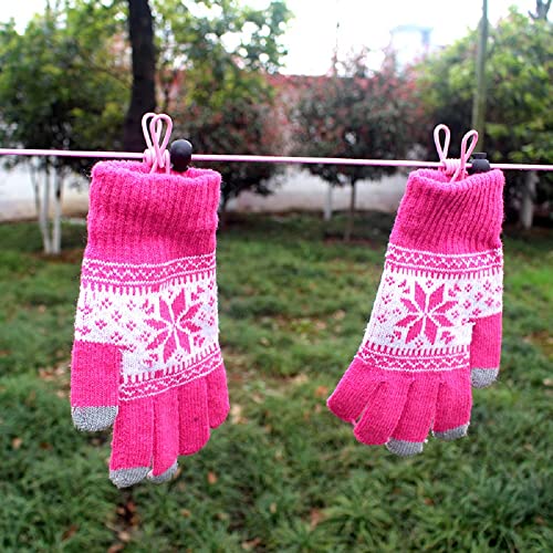 Travel Clothesline,Portable Clothesline with 12pcs Clips,Camping Clothesline for Outdoor and Indoor Use (Pink)