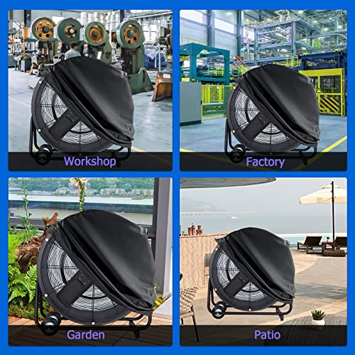 BeSkyer 420D Outdoor Industrial Fan Cover Waterproof Dustproof 42" Fan Cover Protective Cover Fan Accessories Fan Guard Blower Cover