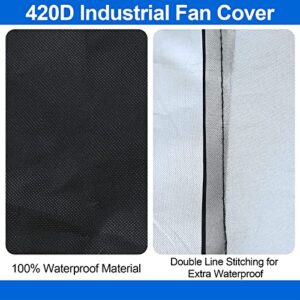 BeSkyer 420D Outdoor Industrial Fan Cover Waterproof Dustproof 42" Fan Cover Protective Cover Fan Accessories Fan Guard Blower Cover