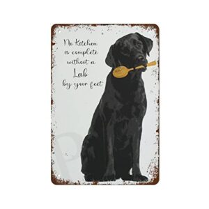 namey black lab kitchen art print,creative tin sign skeleton, funny novelty metal sign, vintage wall decor for home door garden bar restaurant cafe office shop bar club sign gift 12 x 8 inch