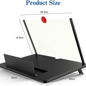 16" Screen Magnifier for Cell Phone -3D Magnifying Projector Screen Enlarger Expander for Movies, Videos, and Gaming – Foldable Phone Stand with Screen Amplifier – Compatible with All Smartphones