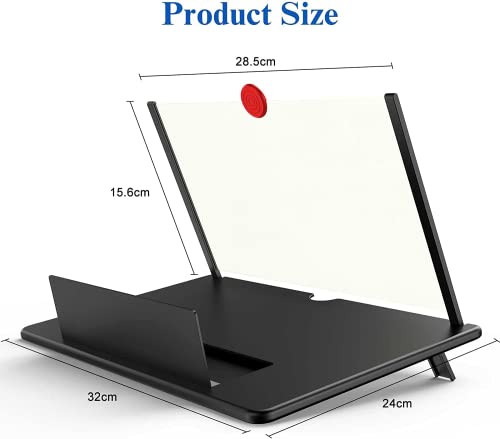 16" Screen Magnifier for Cell Phone -3D Magnifying Projector Screen Enlarger Expander for Movies, Videos, and Gaming – Foldable Phone Stand with Screen Amplifier – Compatible with All Smartphones