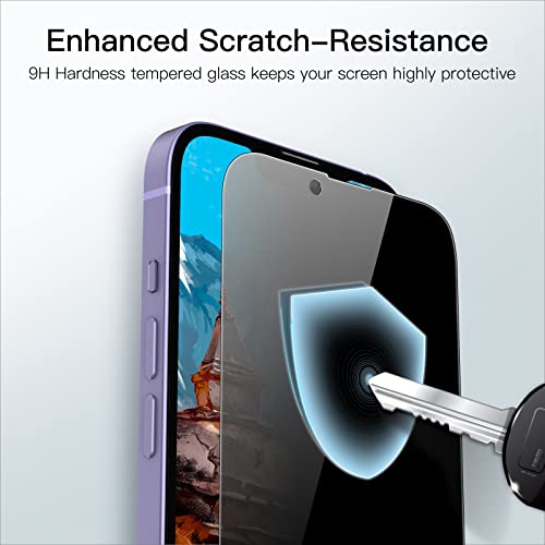 JETech Privacy Full Coverage Screen Protector for iPhone 14 Plus 6.7-Inch (NOT FOR iPhone 14 6.1-Inch), Anti-Spy Tempered Glass Film, Edge to Edge Protection Case-Friendly, 2-Pack