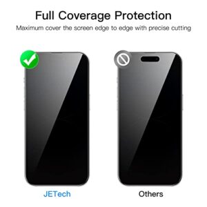 JETech Full Coverage Screen Protector for iPhone 14 Pro 6.1-Inch with Camera Lens Protector (NOT FOR iPhone 14 Pro Max 6.7-Inch), Tempered Glass Film, HD Clear, 2-Pack Each