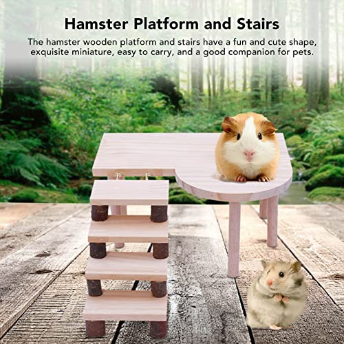 Tnfeeon Hamster Stand Platform Toys Wooden Exercise Toy Pet Landscaping Platform for Hamster Squirrel Gerbil Chinchilla