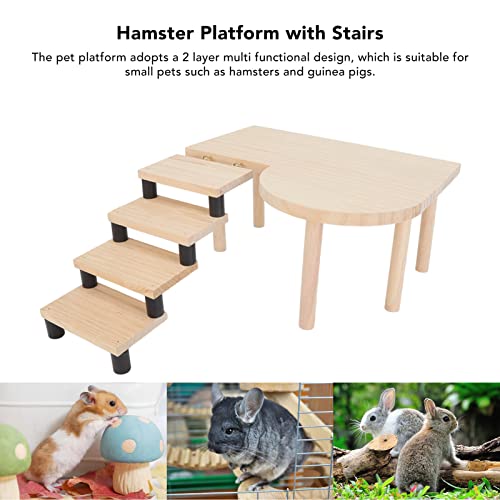 Tnfeeon Hamster Stand Platform Toys Wooden Exercise Toy Pet Landscaping Platform for Hamster Squirrel Gerbil Chinchilla