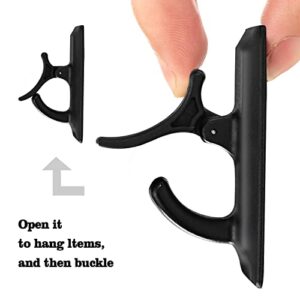 AimiDream Adhesive Hooks,Screw-in Hooks,Utility Hooks for Hanging Clothes,String Lights and Wire,Wind Chimes,Black, 12 Packs