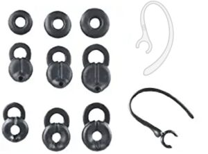 zotech earbud gel & ear hook for plantronics, 9 pcs (small/medium/large) black replacement eargel & 2 pcs black clear ear hook, fit for plantronics m155 m165 m1100 m100 m55 m28 m25 voyager edge