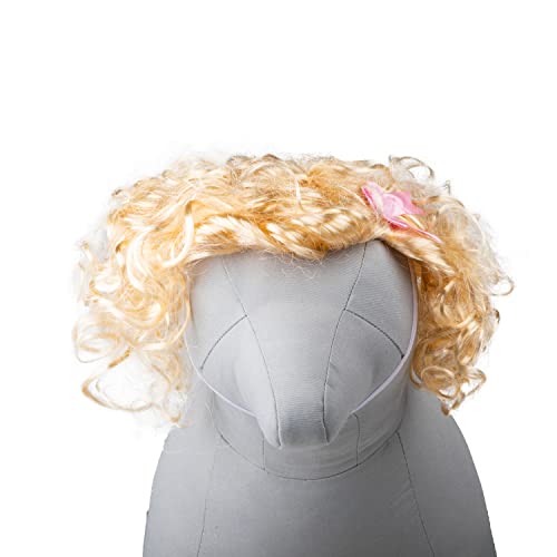 Doggy Parton Blonde Bombshell Wig Headpiece for Pets, Yellow, Medium/Large (22120704)