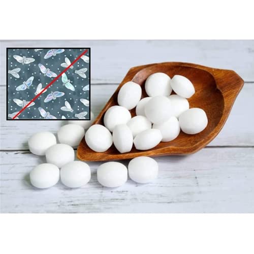 MothShield 4 Pack Old Fashioned Original Moth Balls, Carpet Beetles, Kills Clothes Moth, Repellent Closet Clothes Protector, No Clinging Odor(Approx:100 Balls), White