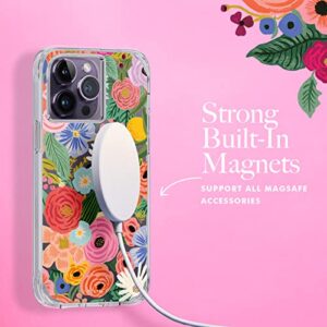 Rifle Paper Co. iPhone 14 Pro Max Case [Compatible with MagSafe] [10ft Drop Protection] Cute iPhone Case 6.7" with Floral Pattern, Anti-Scratch Tech, Shockproof Material, Slim Fit - Garden Party Blush