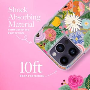 Rifle Paper Co. iPhone 14 Pro Max Case [Compatible with MagSafe] [10ft Drop Protection] Cute iPhone Case 6.7" with Floral Pattern, Anti-Scratch Tech, Shockproof Material, Slim Fit - Garden Party Blush