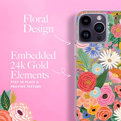 Rifle Paper Co. iPhone 14 Pro Max Case [Compatible with MagSafe] [10ft Drop Protection] Cute iPhone Case 6.7" with Floral Pattern, Anti-Scratch Tech, Shockproof Material, Slim Fit - Garden Party Blush