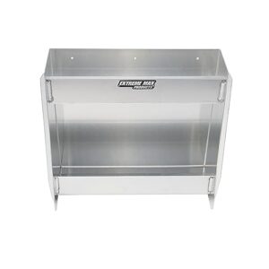 Extreme Max 5001.6205 Wall-Mount Aluminum 2-Shelf Open Storage Cabinet for Race Trailer, Garage, Shop, Enclosed Trailer, Toy Hauler - Silver