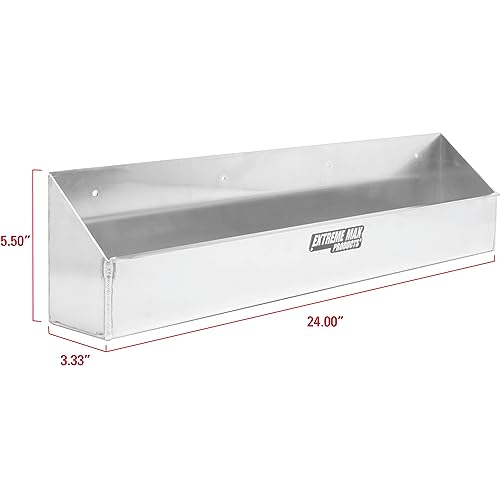 Extreme Max 5001.6194 Wall-Mount Aluminum Aerosol Storage Shelf for Enclosed Trailer Shop Garage Storage - 8-Can Capacity, Silver