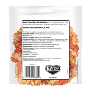 Kaytee Natural Snack with Superfoods For Pet Guinea Pigs, Rabbits, Hamsters, and Other Small Animals, Apple & Carrot, 2.5 Ounces