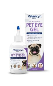 vetericyn plus pet eye gel | dog and cat eye ointment alternative to lubricate and relieve eye irritations and abrasions, reduce symptoms of pink eye in dogs and cats. 3 ounces