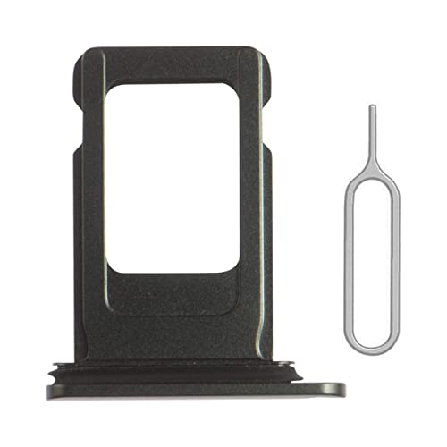 Perzework SIM Card Tray Holder Slot Replacement for iPhone 11 (Black) with Waterproof Rubber Ring and Eject Pin (Single Sim Version)