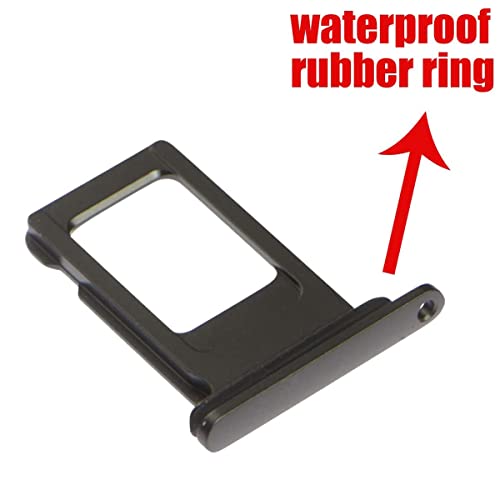 Perzework SIM Card Tray Holder Slot Replacement for iPhone 11 (Black) with Waterproof Rubber Ring and Eject Pin (Single Sim Version)