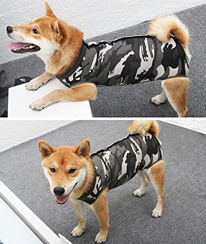 COCHPR Surgery Suit for Dogs Recovery Suit Abdominal Wound Puppy Surgical Clothes Post-Operative Vest Pet After Surgery Wear Substitute (M, Camouflage)