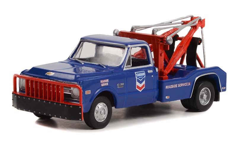 Greenlight 46100-A Dually Drivers Series 10-1969 Chevy C-30 Dually Wrecker - Standard Oil Company Roadside Service 24 Hour 1:64 Scale Diecast