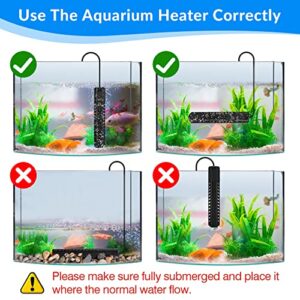 SZELAM Aquarium Heater 200W 300W 500W, Submersible Fish Tank Heaters with LED Display Controller, Over Heating Protection and Anti-Dry Burning, Fish Heater Suitable for Freshwater and Saltwater