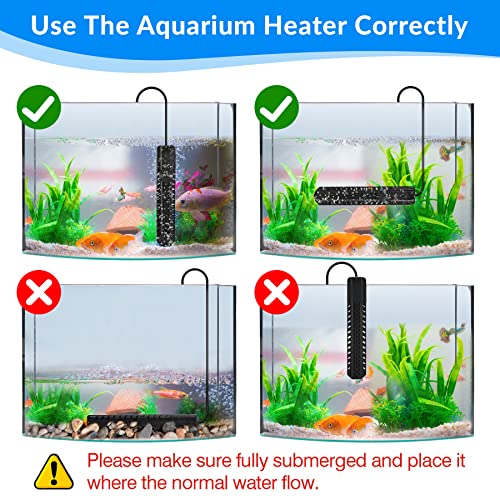 SZELAM Aquarium Heater 200W 300W 500W, Submersible Fish Tank Heaters with LED Display Controller, Over Heating Protection and Anti-Dry Burning, Fish Heater Suitable for Freshwater and Saltwater