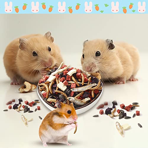 HGPOKLVT Hamster Chew Toys&Treats Includes Dried Fruits, Dried Vegetables Protein Sources, Perfect for Providing Energy&Various Nutrients for Your Pet's Growth Activities