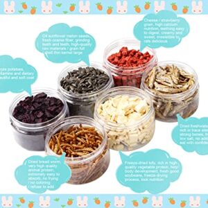 HGPOKLVT Hamster Chew Toys&Treats Includes Dried Fruits, Dried Vegetables Protein Sources, Perfect for Providing Energy&Various Nutrients for Your Pet's Growth Activities