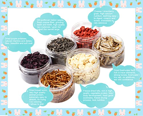 HGPOKLVT Hamster Chew Toys&Treats Includes Dried Fruits, Dried Vegetables Protein Sources, Perfect for Providing Energy&Various Nutrients for Your Pet's Growth Activities