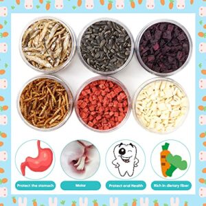 HGPOKLVT Hamster Chew Toys&Treats Includes Dried Fruits, Dried Vegetables Protein Sources, Perfect for Providing Energy&Various Nutrients for Your Pet's Growth Activities