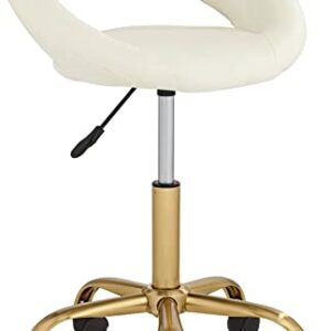 55 Downing Street Briar Gold and White Faux Leather Adjustable Office Chair