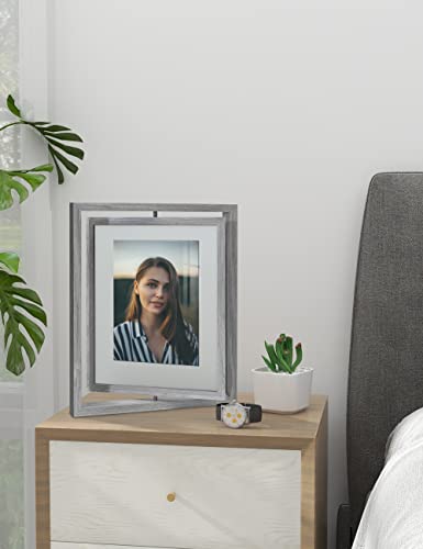 SUMGAR 8x10 𝙋𝙞𝙘𝙩𝙪𝙧𝙚 𝙁𝙧𝙖𝙢𝙚 Gray 𝙍𝙤𝙩𝙖𝙩𝙞𝙣𝙜 Floating Frames Set of 2, Double Sided Picture Frames Wooden Frames for Plants Pressed Flowers Floating Effect Display