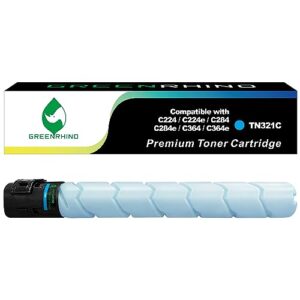 greenrhino compatible toner cartridge replacement for konica tn321 tn321c (a33k430) to use for minolta bizhub c224 c224e c284 c284e c364 c364e (cyan, 1-pack)