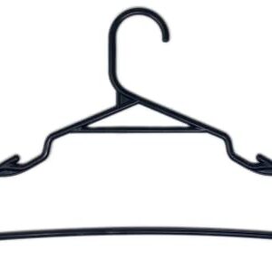 Eco-Friendly Clothing Hangers for Avg. Weight (Max 3lbs) Clothes Made from 100% Recycled Post Industrial Plastic (Black, 60)