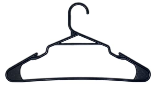 Eco-Friendly Clothing Hangers for Avg. Weight (Max 3lbs) Clothes Made from 100% Recycled Post Industrial Plastic (Black, 60)