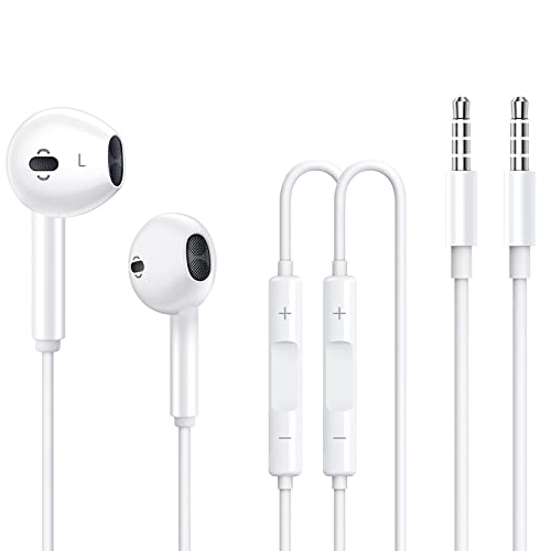 2 Pack Apple Earbuds [Apple MFi Certified] Headphones Earphones with 3.5mm Wired in Ear Headphone Plug(Built-in Microphone & Volume Control) Compatible with iPhone,iPad,iPod,PC,MP3/4,Android -White