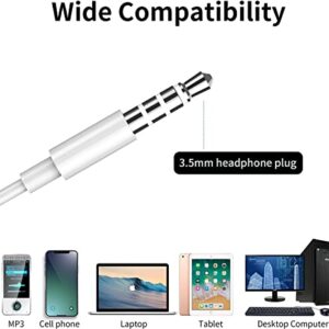 2 Pack Apple Earbuds [Apple MFi Certified] Headphones Earphones with 3.5mm Wired in Ear Headphone Plug(Built-in Microphone & Volume Control) Compatible with iPhone,iPad,iPod,PC,MP3/4,Android -White