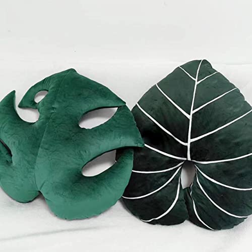 Togtlafil 3D Leaf Plush Throw Pillow Decoration Pillow, Soft Accent Tropical Monstera Cushion for Home Decor, Living Room