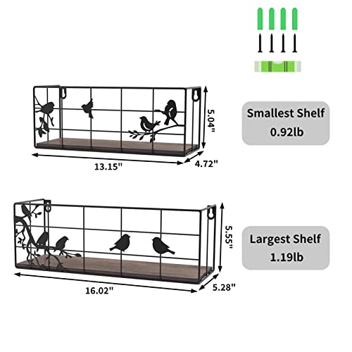 CRUGLA Floating Bathroom Wall Mounted Shelves 5 Sets