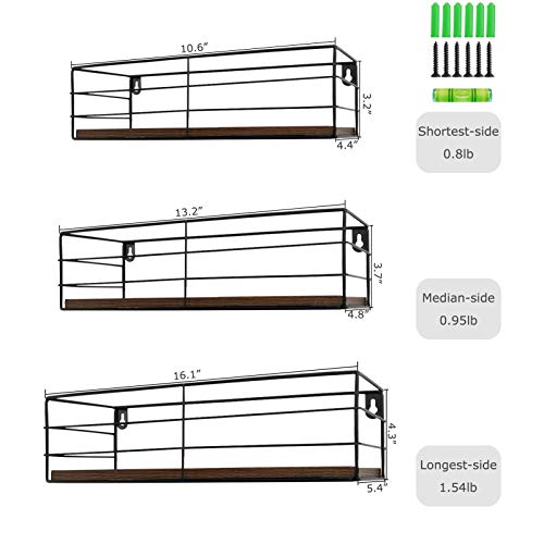 CRUGLA Floating Bathroom Wall Mounted Shelves 5 Sets