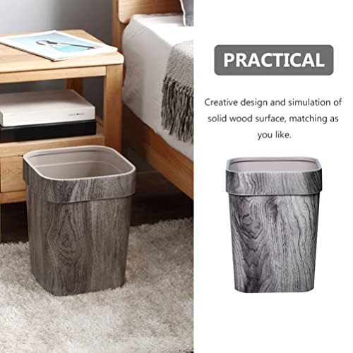 SEWACC Bathroom Wastebasket Trash Can Wastebasket Square Waste Bin Plastic Trash Bin Rustic Farmhouse Style Garbage Container Bin for Home Kitchen Bathroom Bedroom Office Bathroom Waste Bin