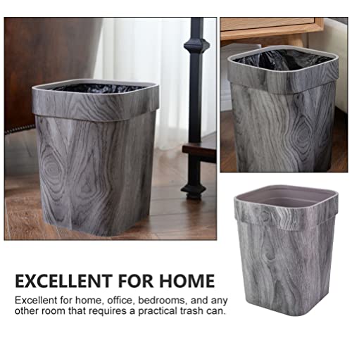 SEWACC Bathroom Wastebasket Trash Can Wastebasket Square Waste Bin Plastic Trash Bin Rustic Farmhouse Style Garbage Container Bin for Home Kitchen Bathroom Bedroom Office Bathroom Waste Bin