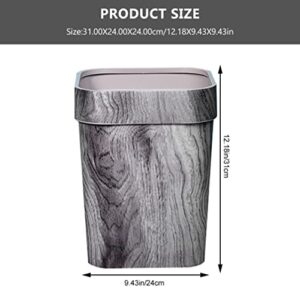 SEWACC Bathroom Wastebasket Trash Can Wastebasket Square Waste Bin Plastic Trash Bin Rustic Farmhouse Style Garbage Container Bin for Home Kitchen Bathroom Bedroom Office Bathroom Waste Bin