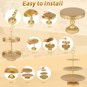 MyHarney 6PCS Cake Stand Set,Metal Cake Stand Dessert Stands Candy Fruit Dessert Table Display Set Cake Pedestal Stand Cupcake Display Stand for Party Birthday Wedding Carnival Baby Shower (Gold)