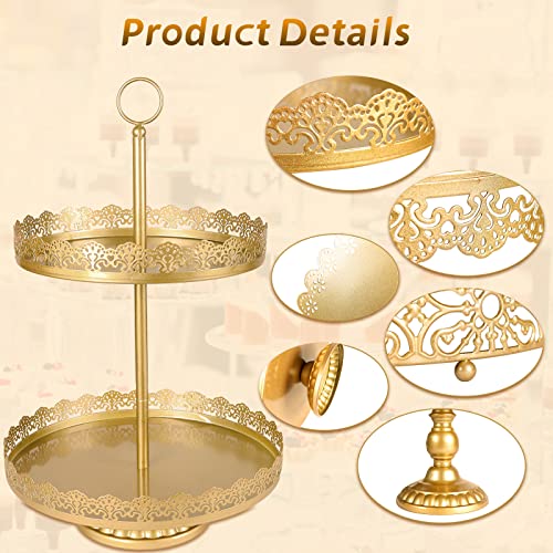 MyHarney 6PCS Cake Stand Set,Metal Cake Stand Dessert Stands Candy Fruit Dessert Table Display Set Cake Pedestal Stand Cupcake Display Stand for Party Birthday Wedding Carnival Baby Shower (Gold)