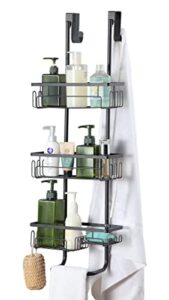 sunnypoint classic metal bathroom shower caddy, over door hanging storage organizer basket